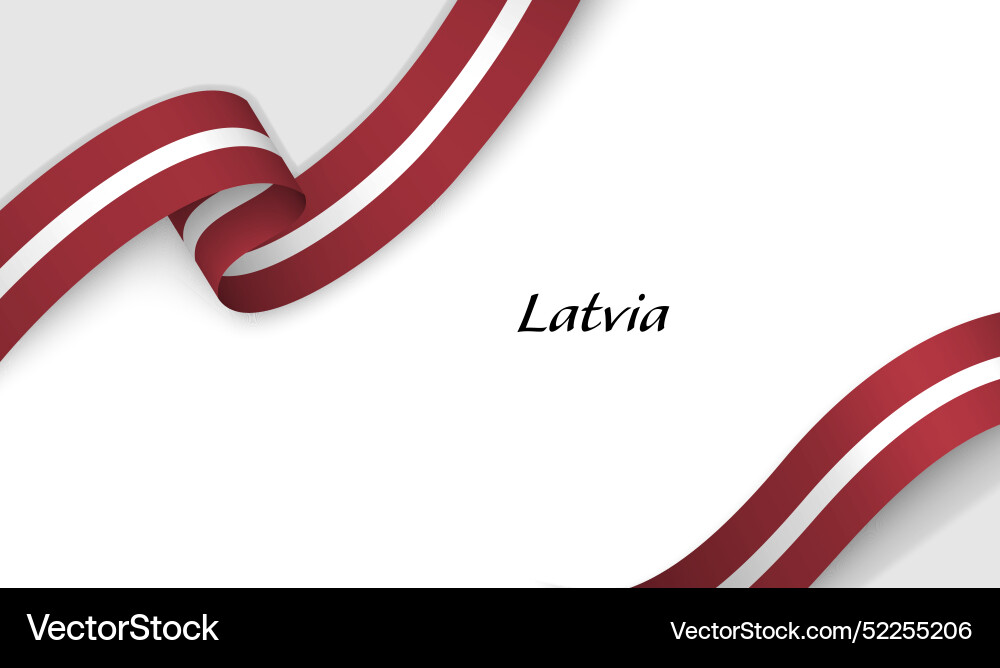 Ribbon with fllag of latvia on white background Vector Image