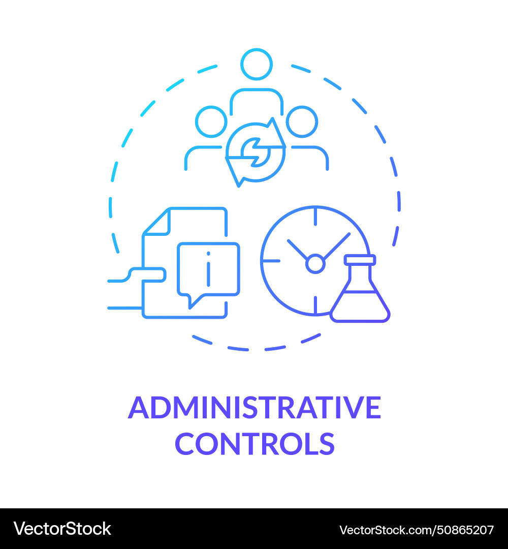 Administrative controls blue gradient concept icon