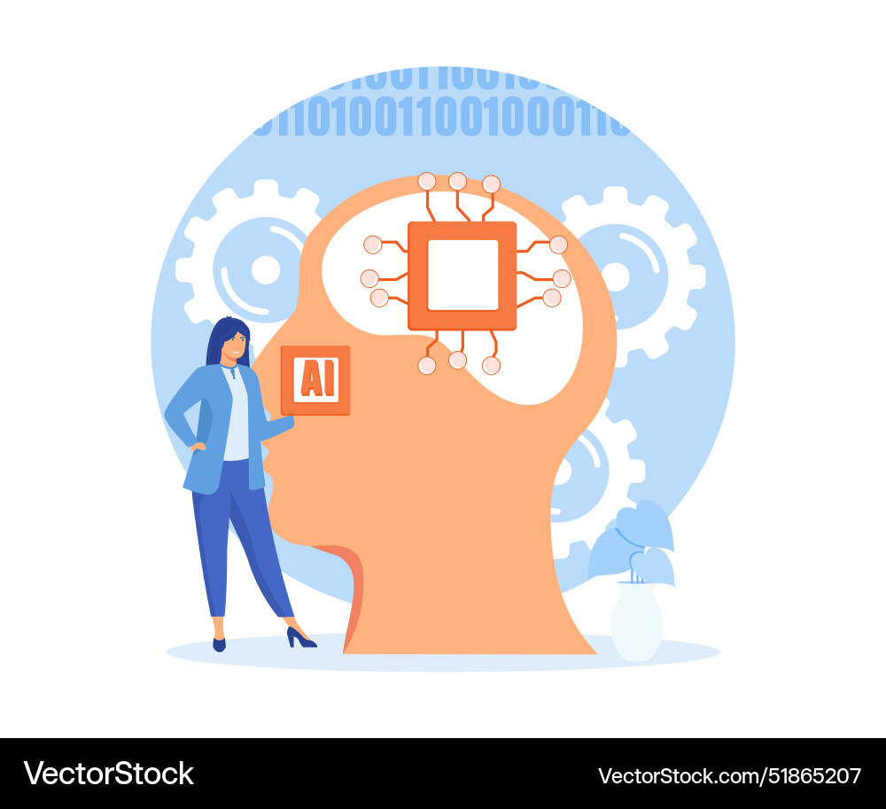 Artificial intelligence concept ai being used Vector Image