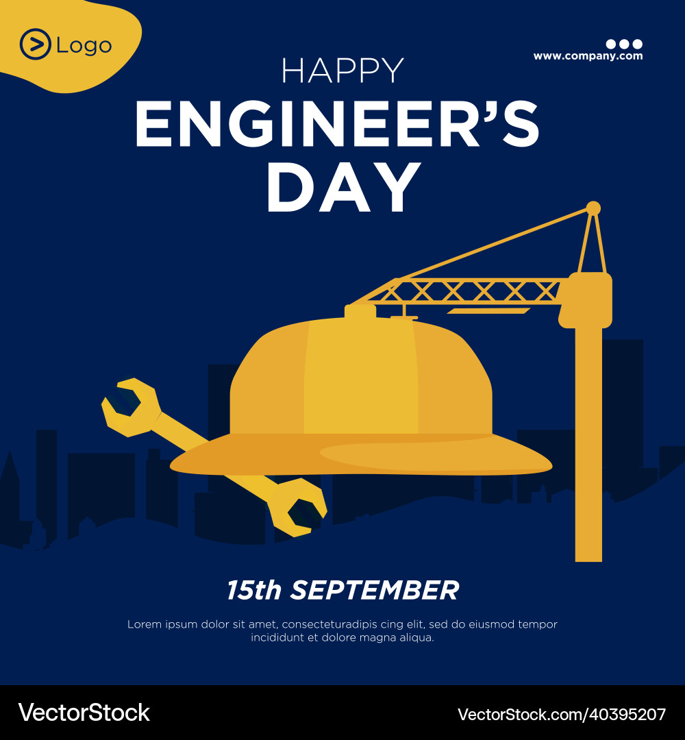 Banner design of happy engineers day – Royalty-Free Vector | VectorStock