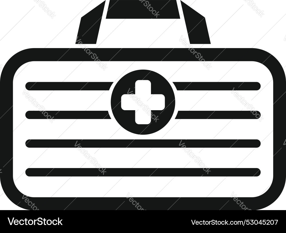 Black first aid kit icon representing emergency Vector Image