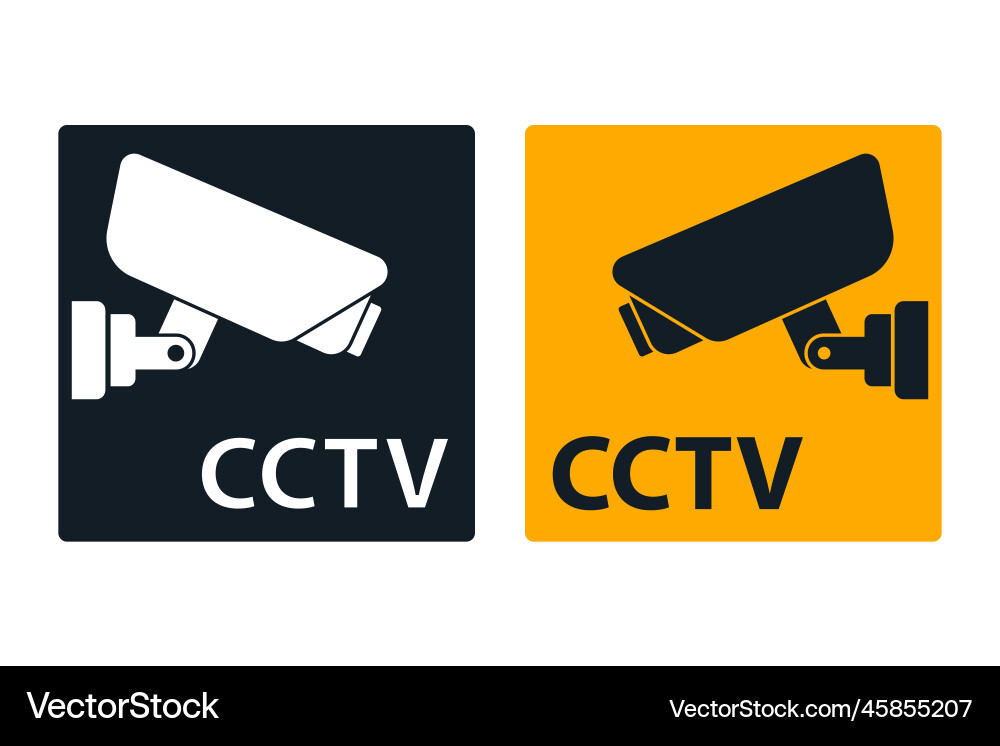 Cctv security camera icons video surveillance Vector Image