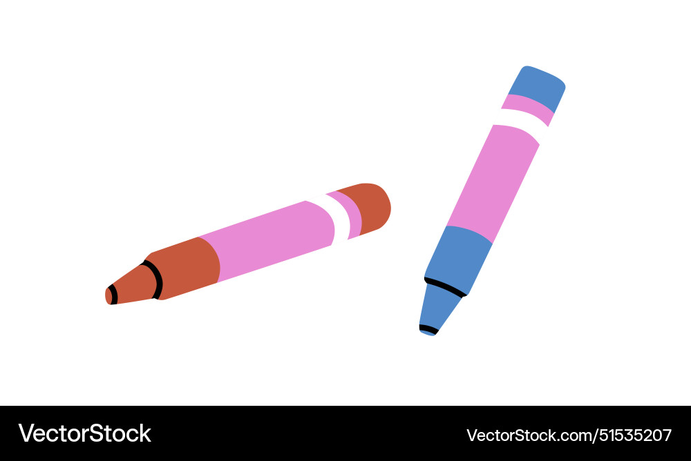 Coloured crayon pencils drawing sticks wax Vector Image