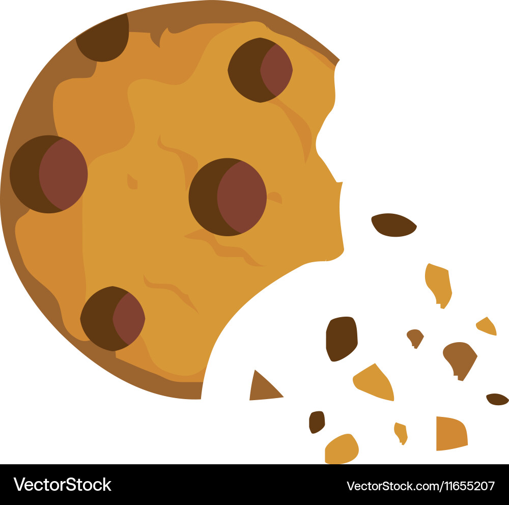 Cookie broken Royalty Free Vector Image - VectorStock