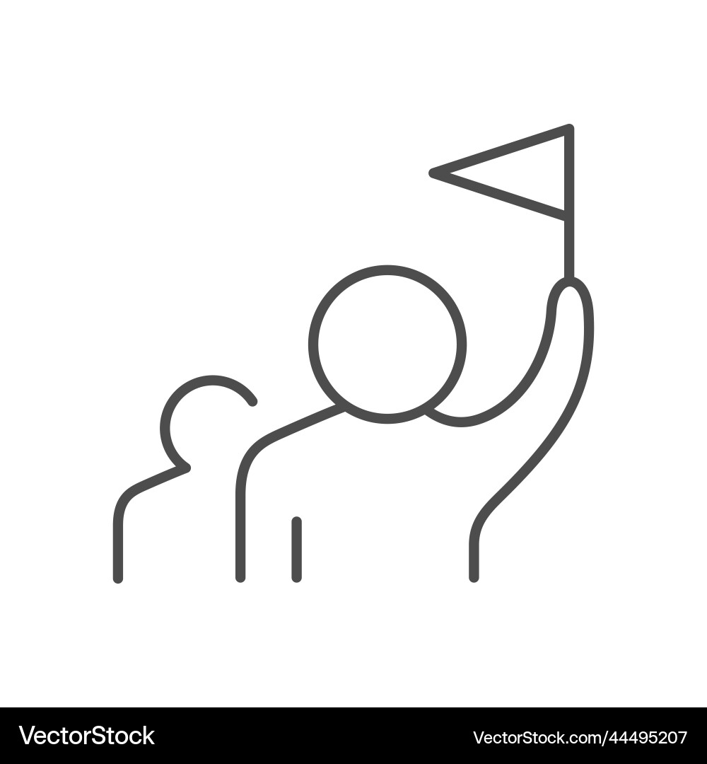 Human leader line outline icon Royalty Free Vector Image