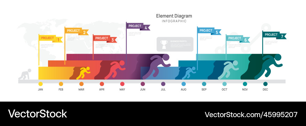 Infographic template for business 12 months Vector Image