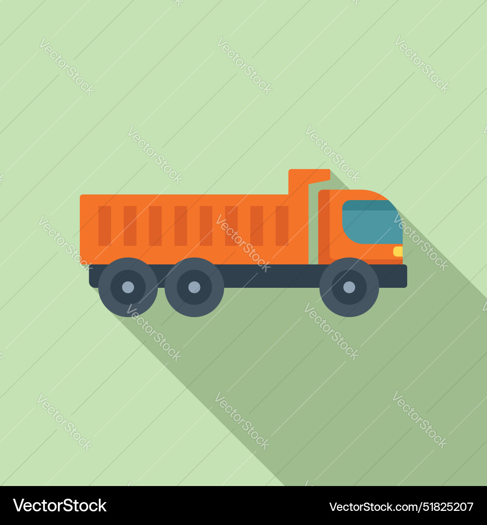 Orange tipper truck delivering construction Vector Image