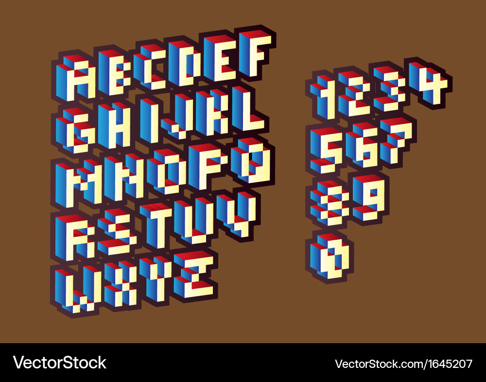 Pixel alphabet Royalty Free Vector Image - VectorStock