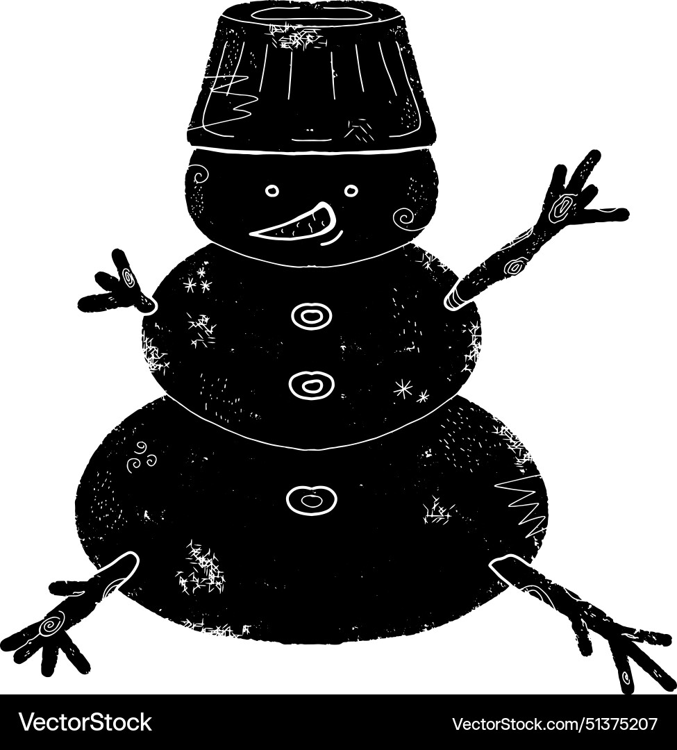 Snowman graphic arts texture element Royalty Free Vector