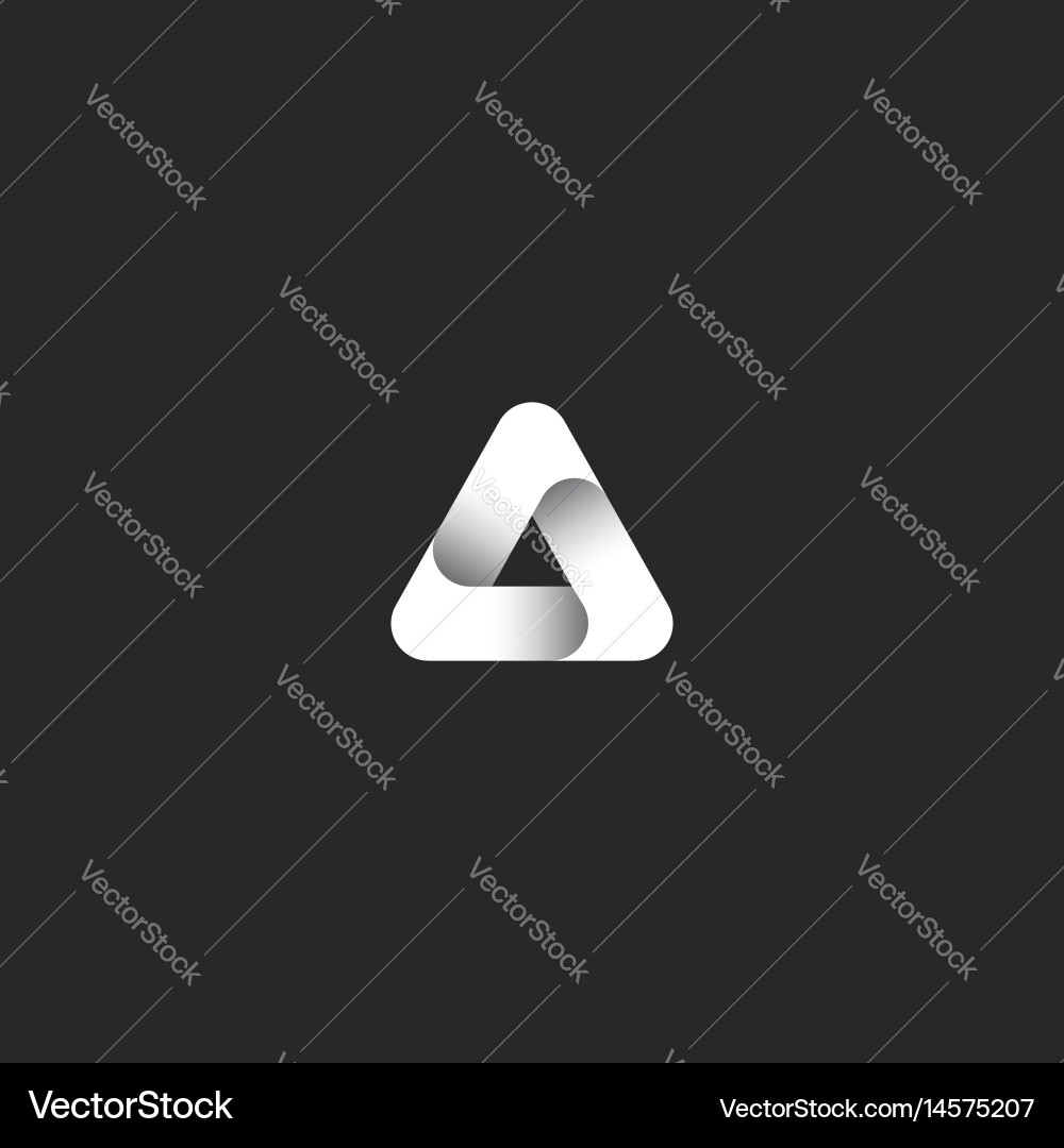 Triangle logo abstract infinity ribbon gradient Vector Image