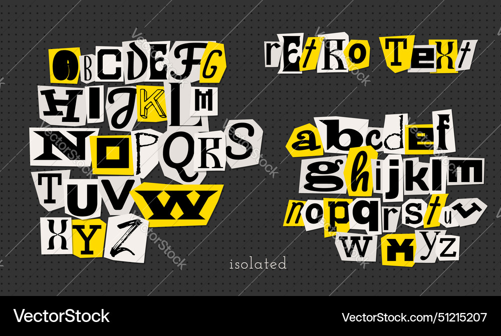 Vintage comic alphabet in the style of anonymous Vector Image