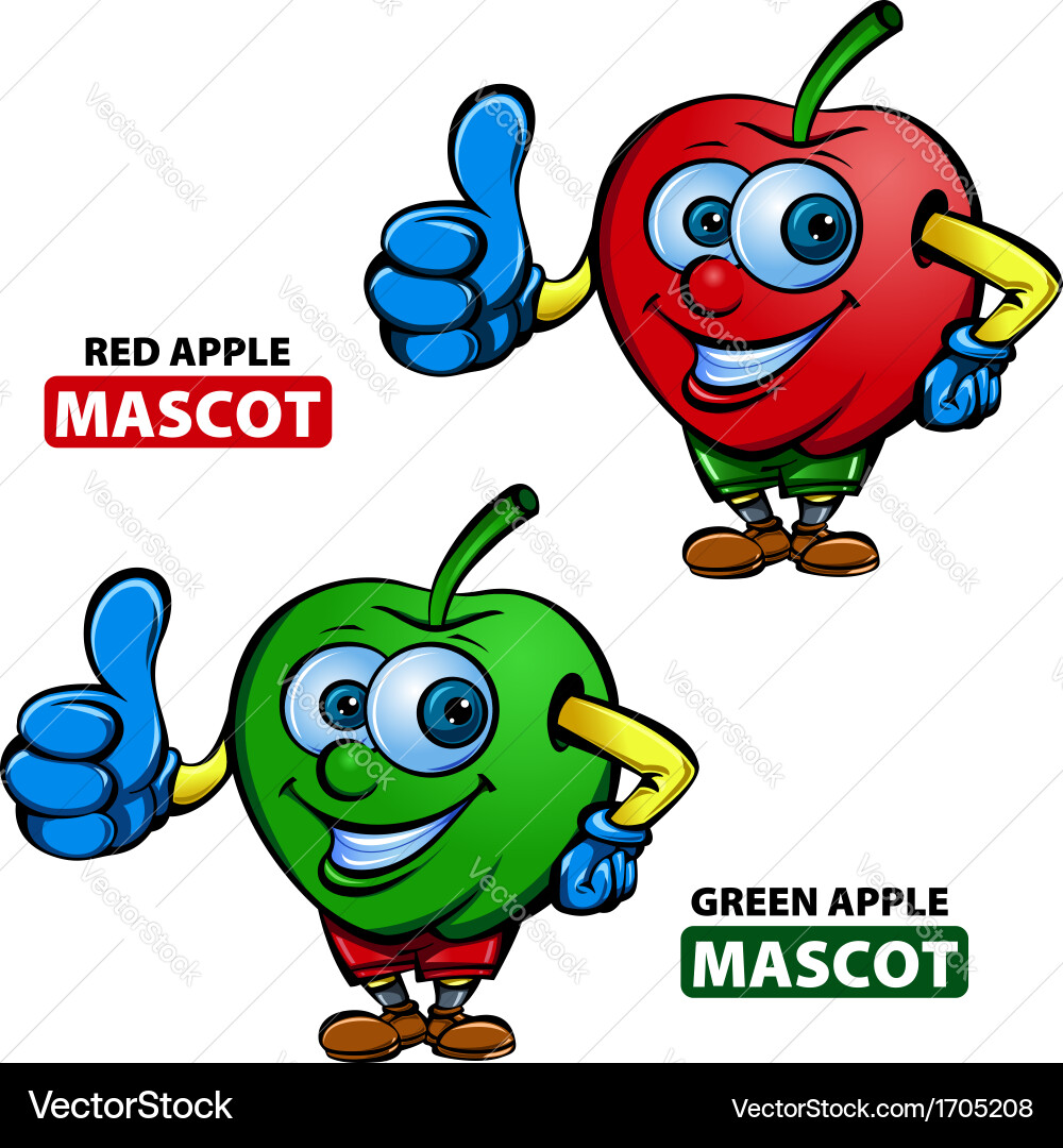 Apple mascot Royalty Free Vector Image - VectorStock