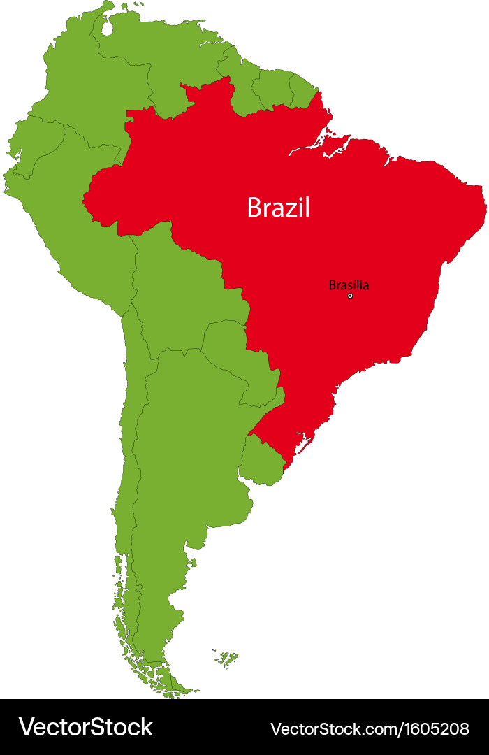 Brazil map Royalty Free Vector Image - VectorStock