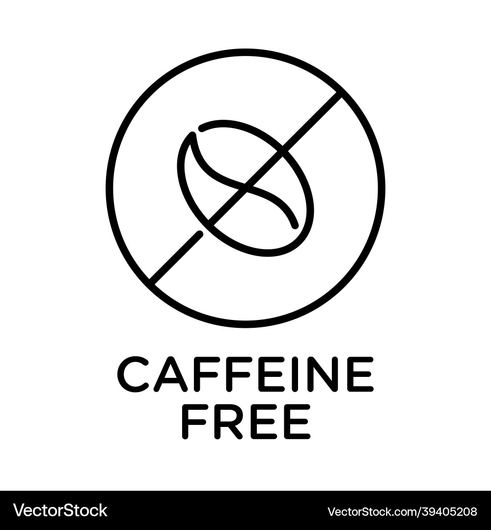 Caffeine free logo icon design badge Royalty Free Vector