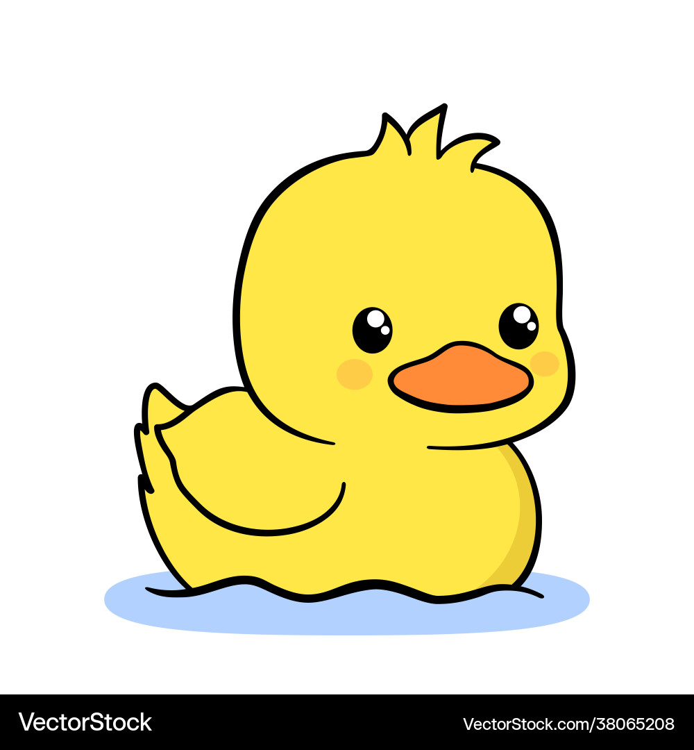 Cartoon Ente schwimmen süß einfache Tier Vektorbild