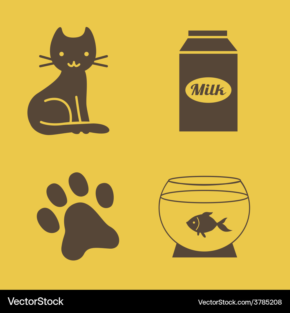 Cat theme icons Royalty Free Vector Image - VectorStock