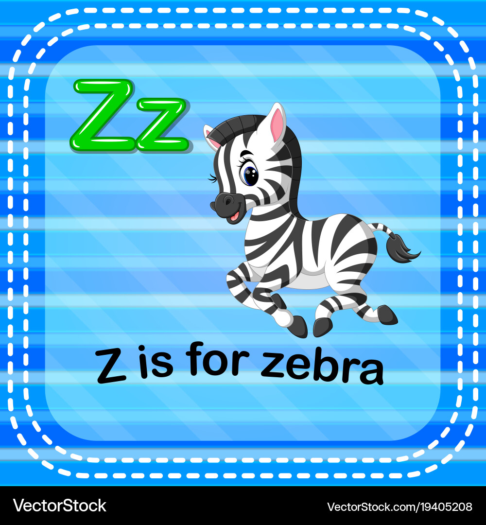 Flashcard letter z is for zebra Royalty Free Vector Image