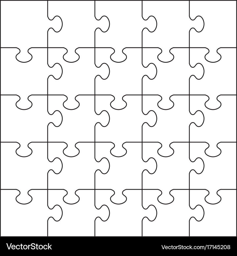 Jigsaw puzzle pieces background pattern tem Vector Image