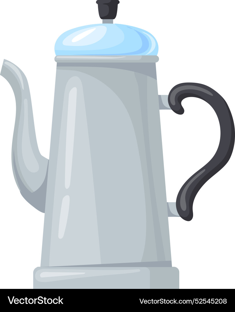 Percolator icon metal coffee pot cartoon Vector Image