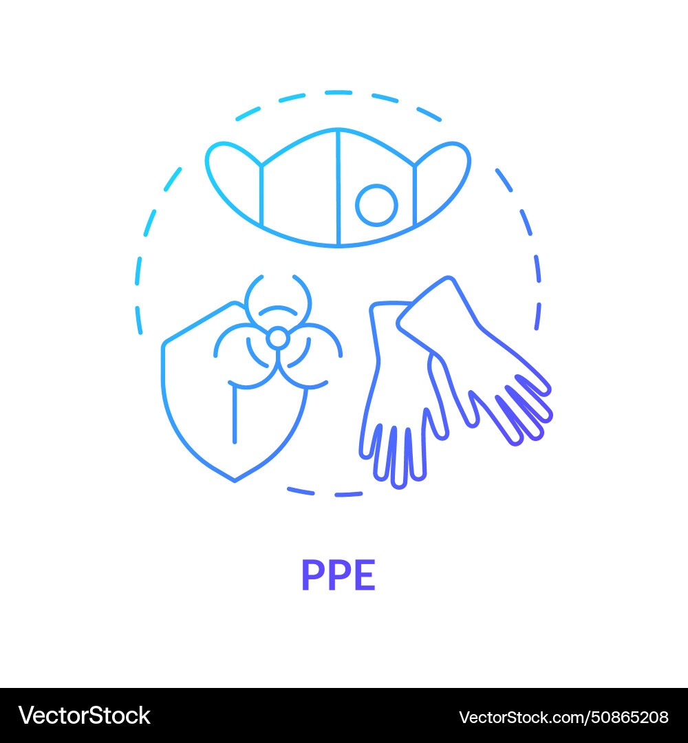 Ppe blue gradient concept icon Royalty Free Vector Image Ppe blue gradient concept icon Royalty Free Vector Image