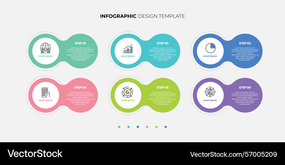 6 steps process infographic arrows design template