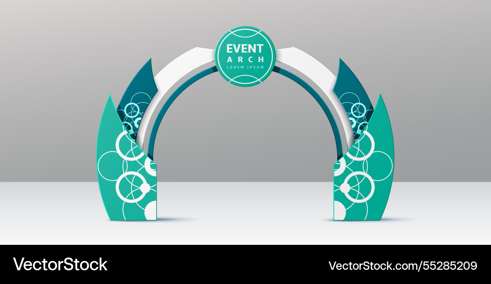 Azure event arch realistic exhibition gate Vector Image