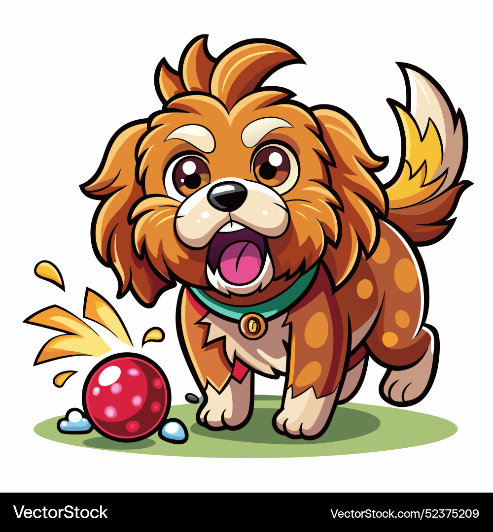 Cavapoo dog knocks kawaii Royalty Free Vector Image