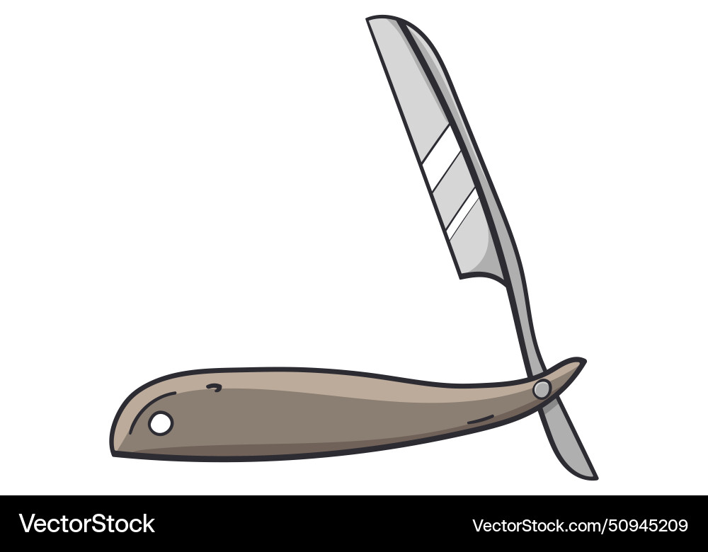 Classic straight razor colored Royalty Free Vector Image