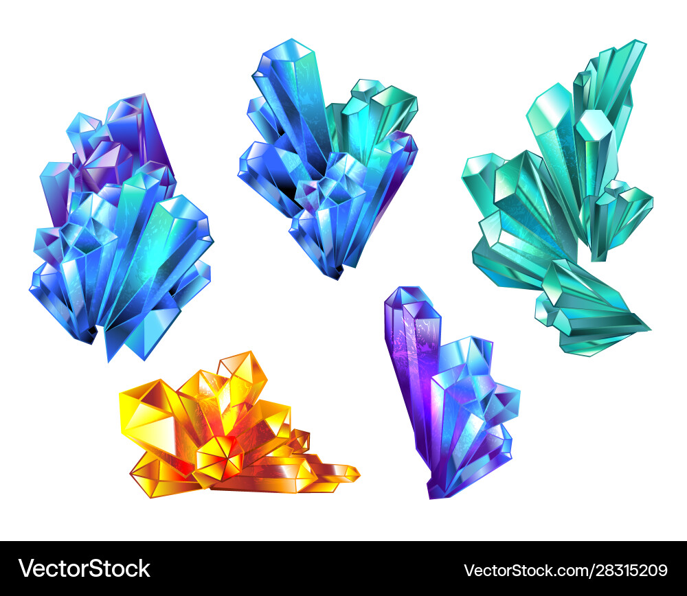 Crystal collection Royalty Free Vector Image - VectorStock
