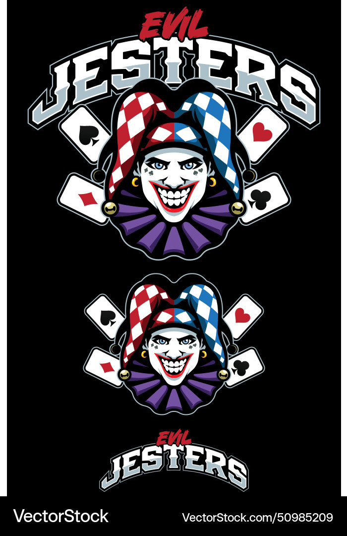 Evil jesters mascot Royalty Free Vector Image - VectorStock