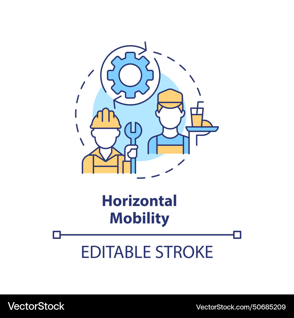 Horizontal mobility multi color concept icon Vector Image