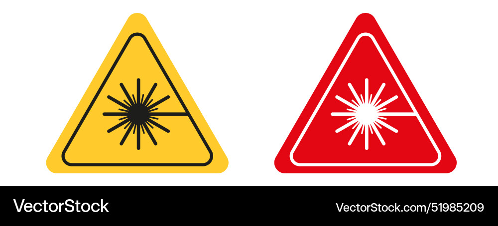 Laser danger warning icon promote safety Vector Image