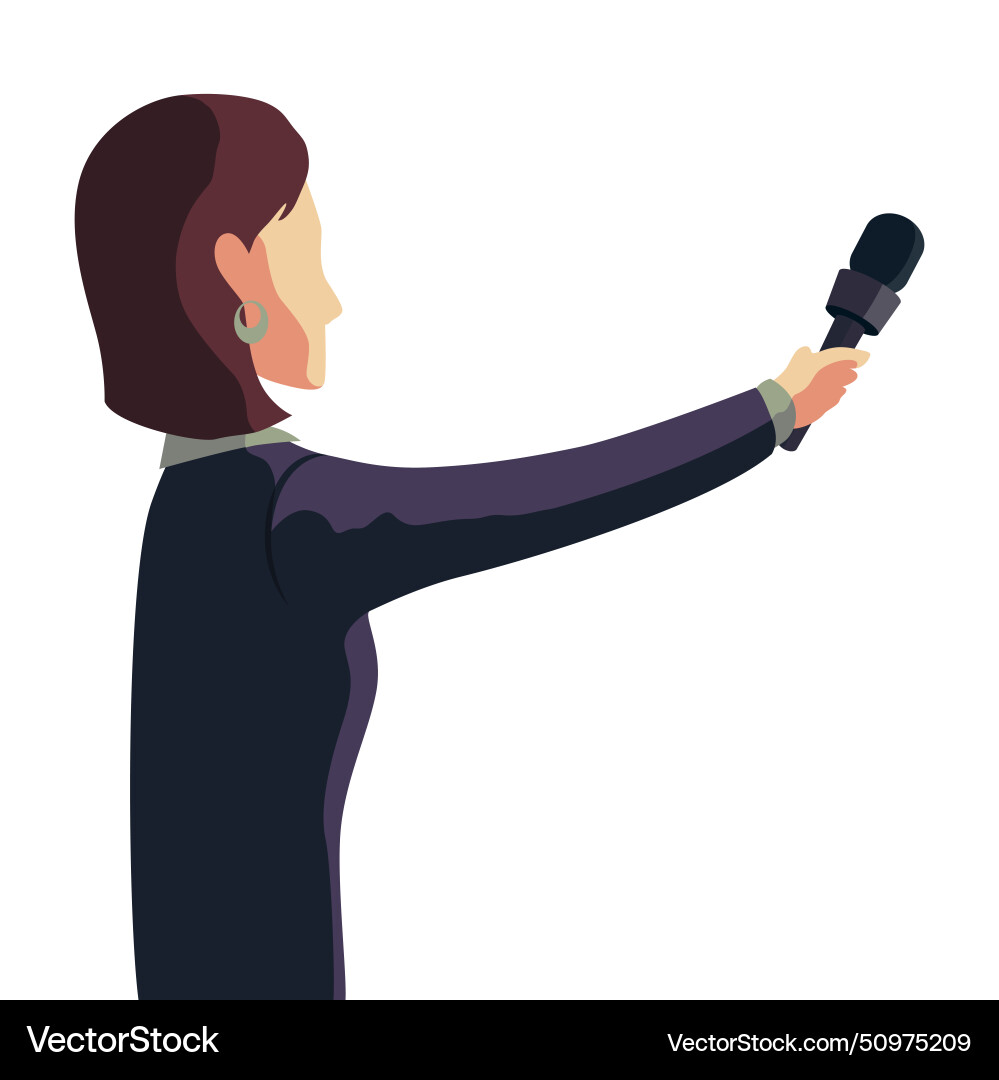 Press conference reporter is interviewing media Vector Image