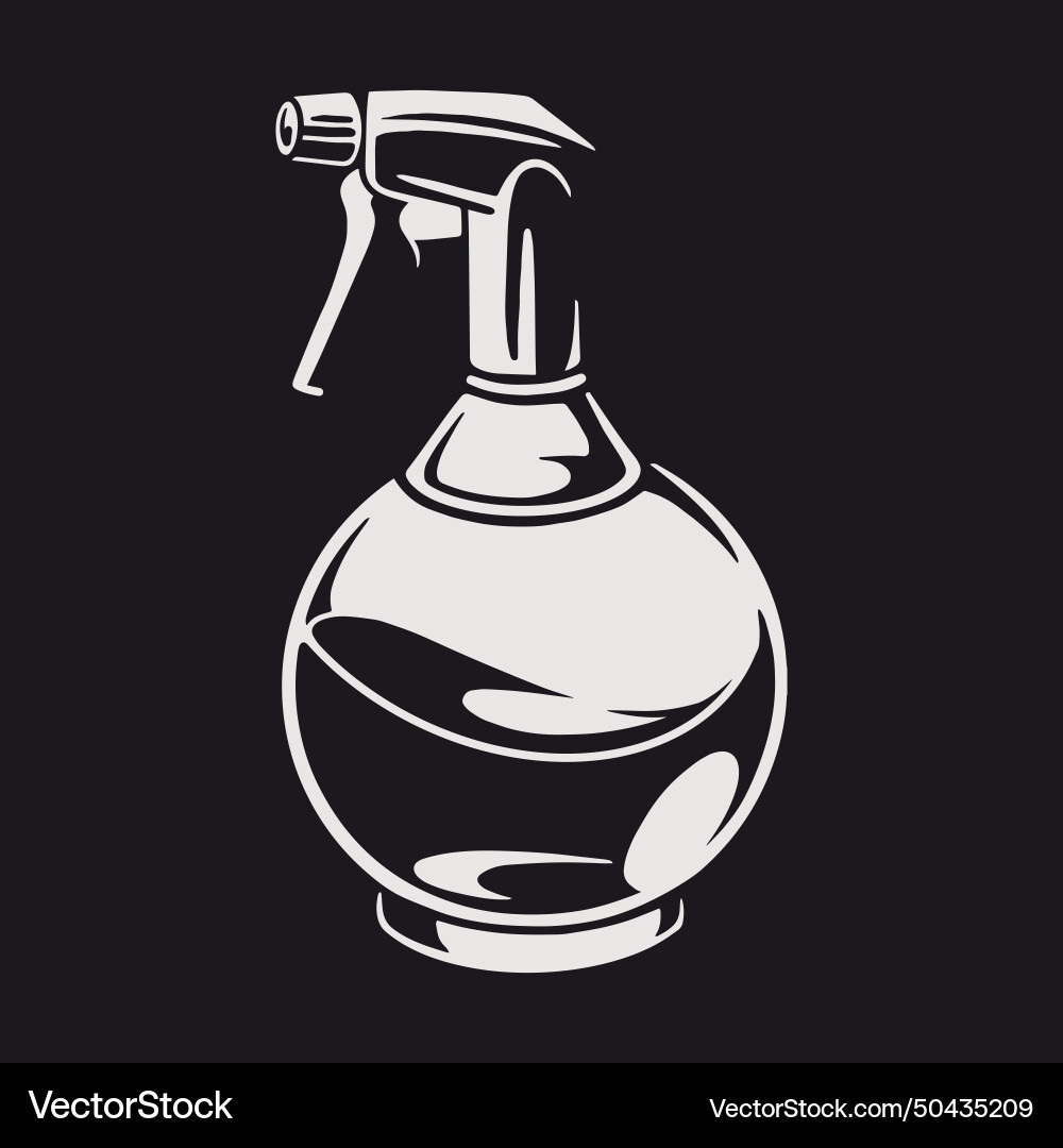 Spray bottle vintage sticker monochrome Royalty Free Vector