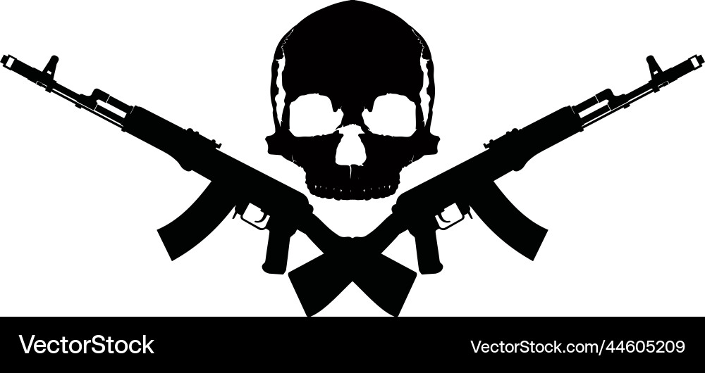 Two crossed ak 74 kalashnikov assault rifles Vector Image
