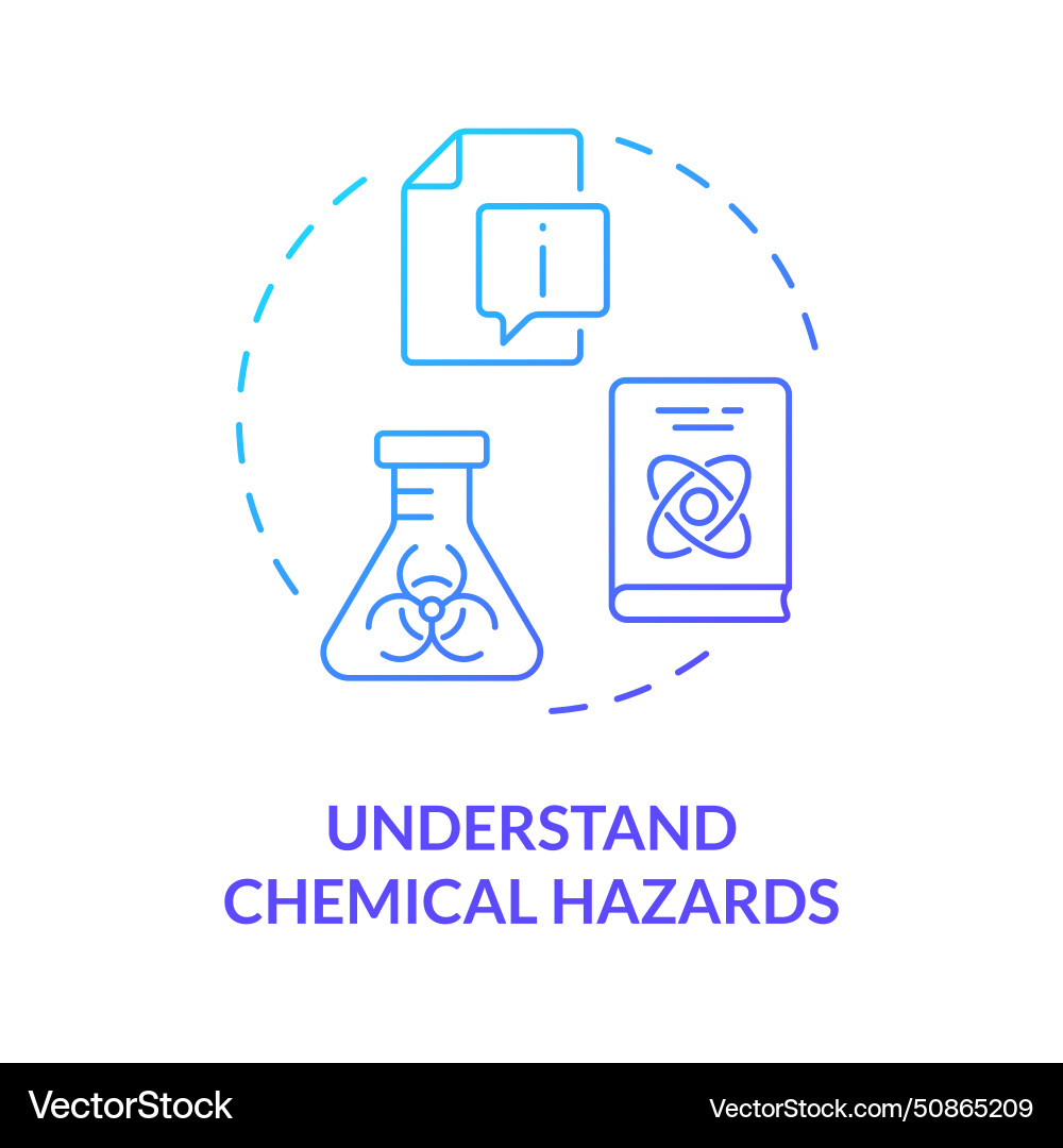 Understand chemical hazards blue gradient concept Vector Image