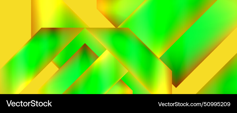 Vibrant yellow and green design with geometric Vector Image