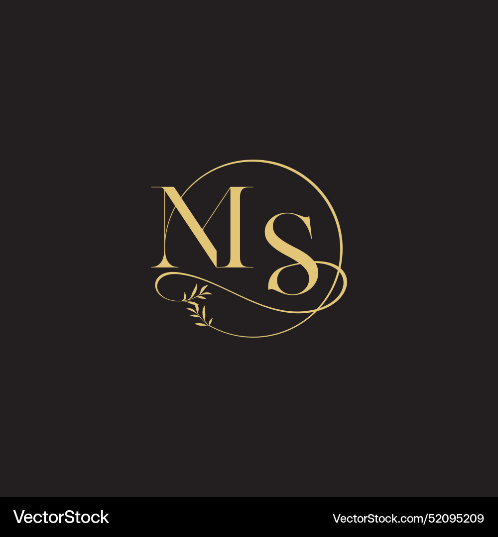 Wedding monogram design circle and organic style Vector Image