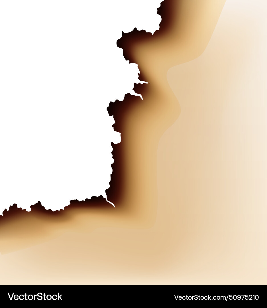 Burnt paper hole page edges and corner 3d Vector Image