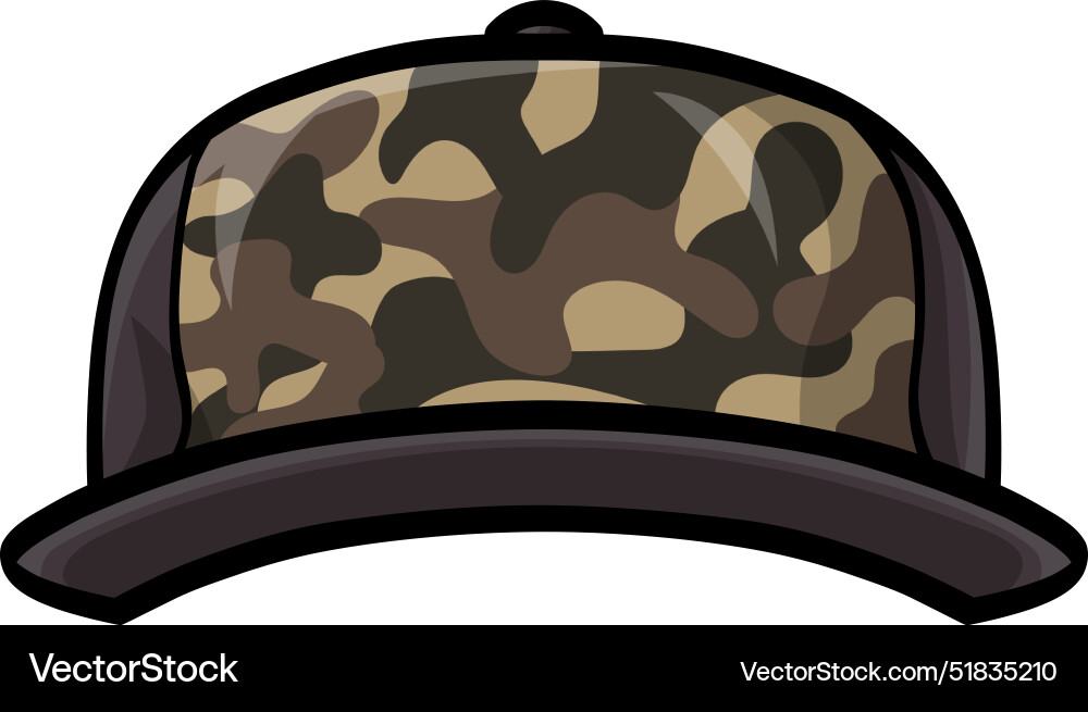 Camo hat trucker camouflage military cap Vector Image