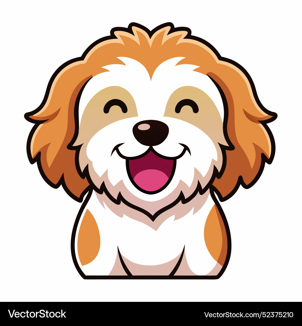 Cavapoo dog laughs kawaii Royalty Free Vector Image