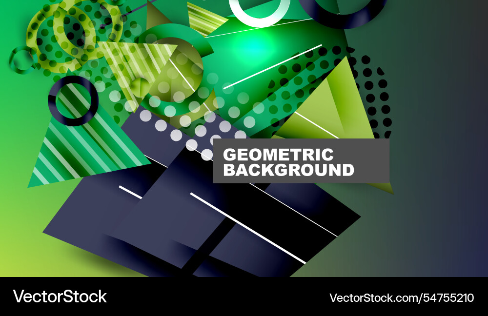 Creative triangles and circles composition Vector Image