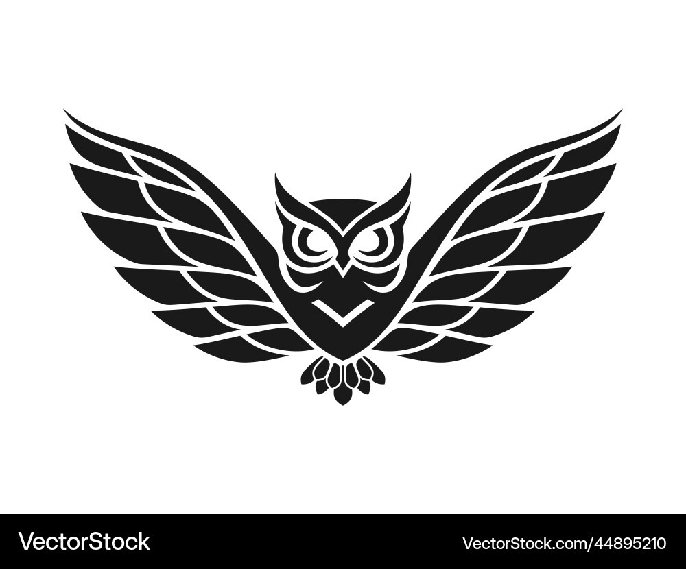 Elegant Owl with Open Wings Royalty Free Vector Image