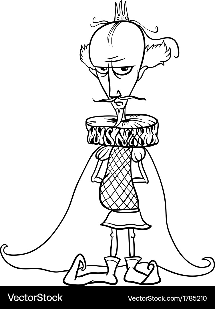 King cartoon for coloring book Royalty Free Vector Image