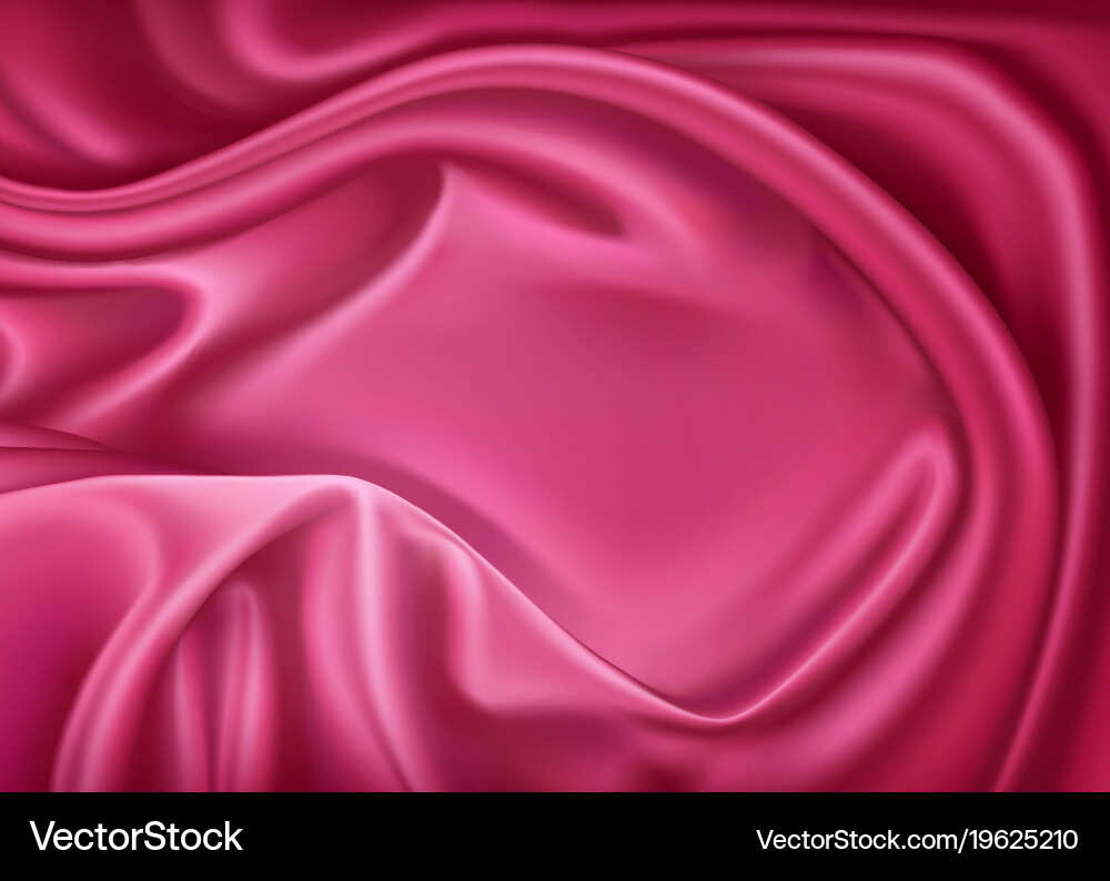 Luxury realistic pink silk satin textile Vector Image