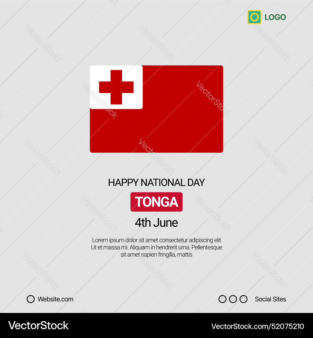 Tonga independence day social media banner Vector Image