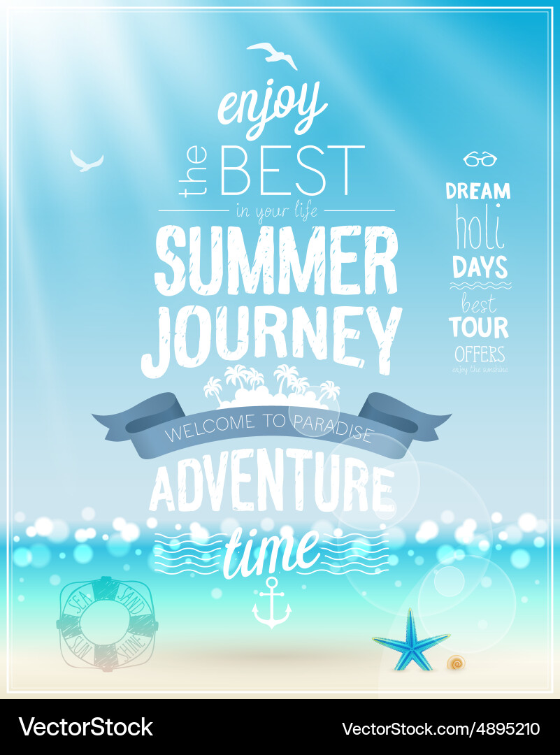 Tropical Summer Vacation Poster Royalty Free Vector Image