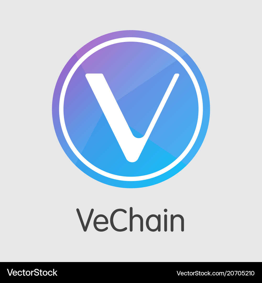 Vechain cryptocurrency - colored logo Royalty Free Vector