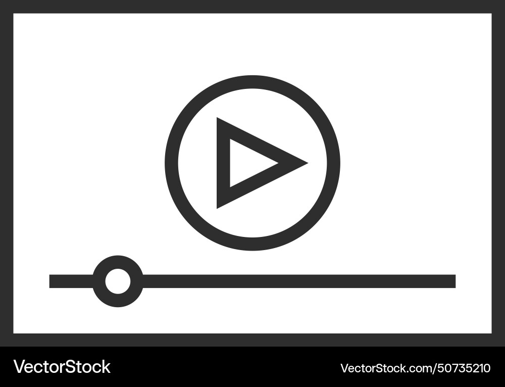 Video linear icon media web page content Vector Image