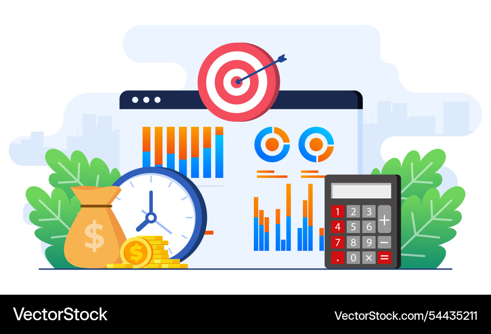 Accounting or finance management concept flat Vector Image